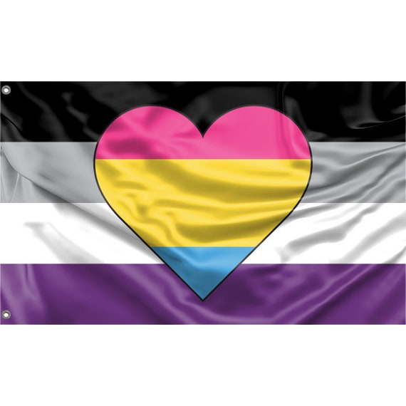 Asexual Panromantic Heart Flag Unique Print 3x5 Ft / 90x150 - Etsy