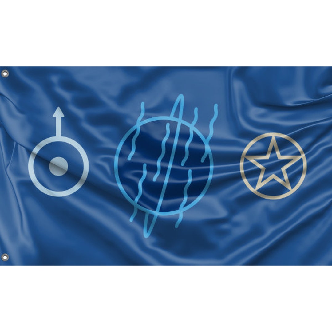 Uranus Planet Symbol On Flag