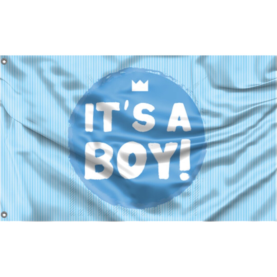 Baby Shower It's A Boy Flag Unique Design Print High Quality Materials ...