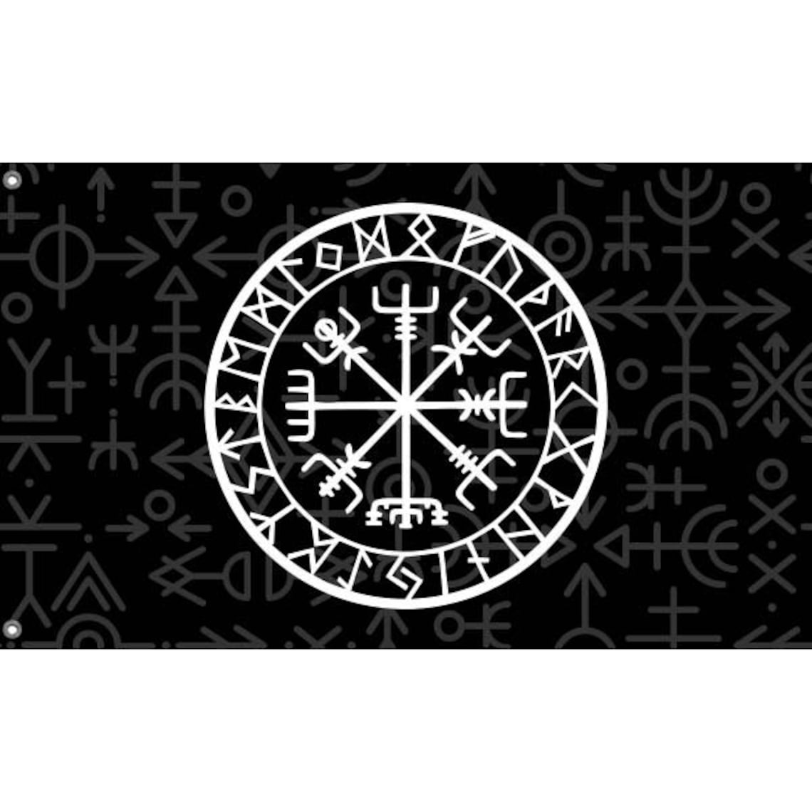 Vikings Valhalla Flag With Symbols | Unique Design Print | High Quality ...
