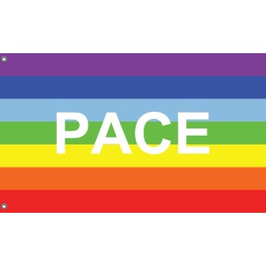 Rainbow Peace Italian (pace), Protest Flag | Unique Design Print | High ...