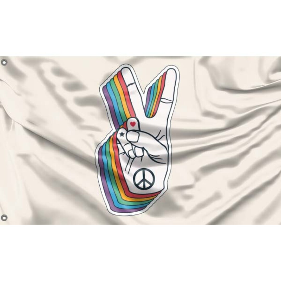 Peace Flag With Peace Sign Unique Design Print Hiqh - Etsy
