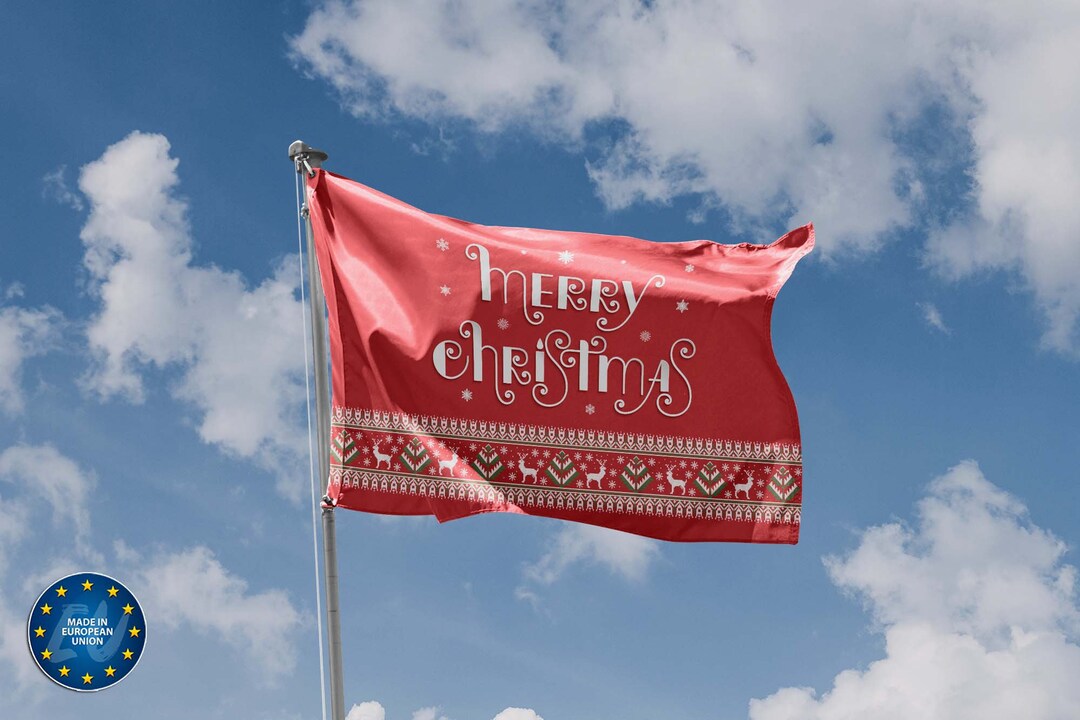 Traditional Merry Christmas Flag | Unique Design Print | Hiqh Quality ...