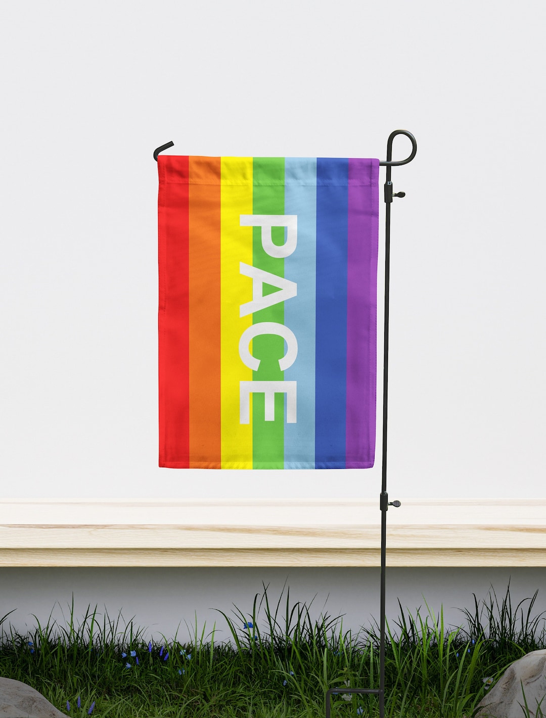 Rainbow Peace Italian Pace Garden Flag | Size - 12" X 18" | Double ...
