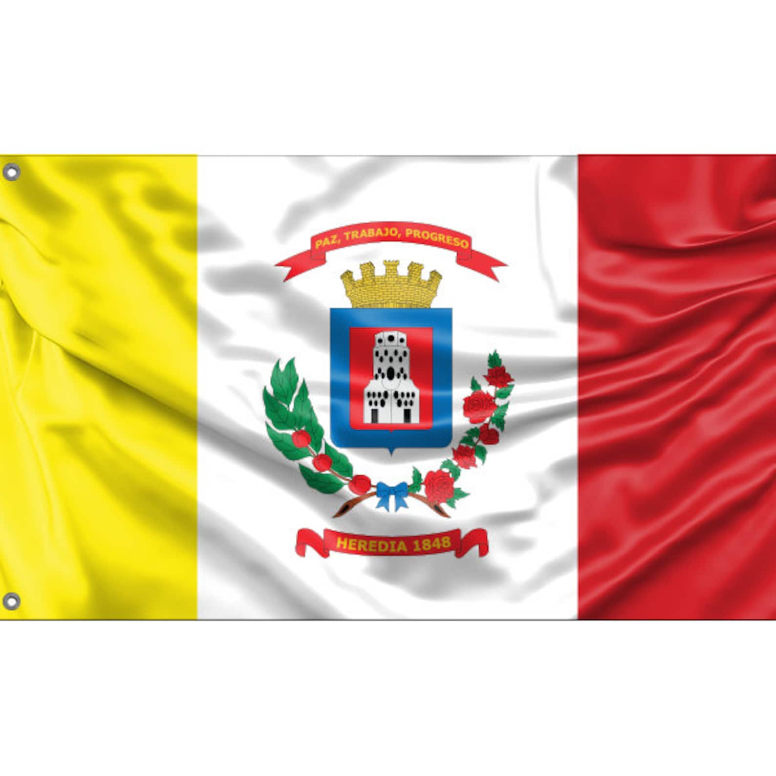 Heredia Flag, Costa Rica | Unique Design Print | High Quality Materials ...
