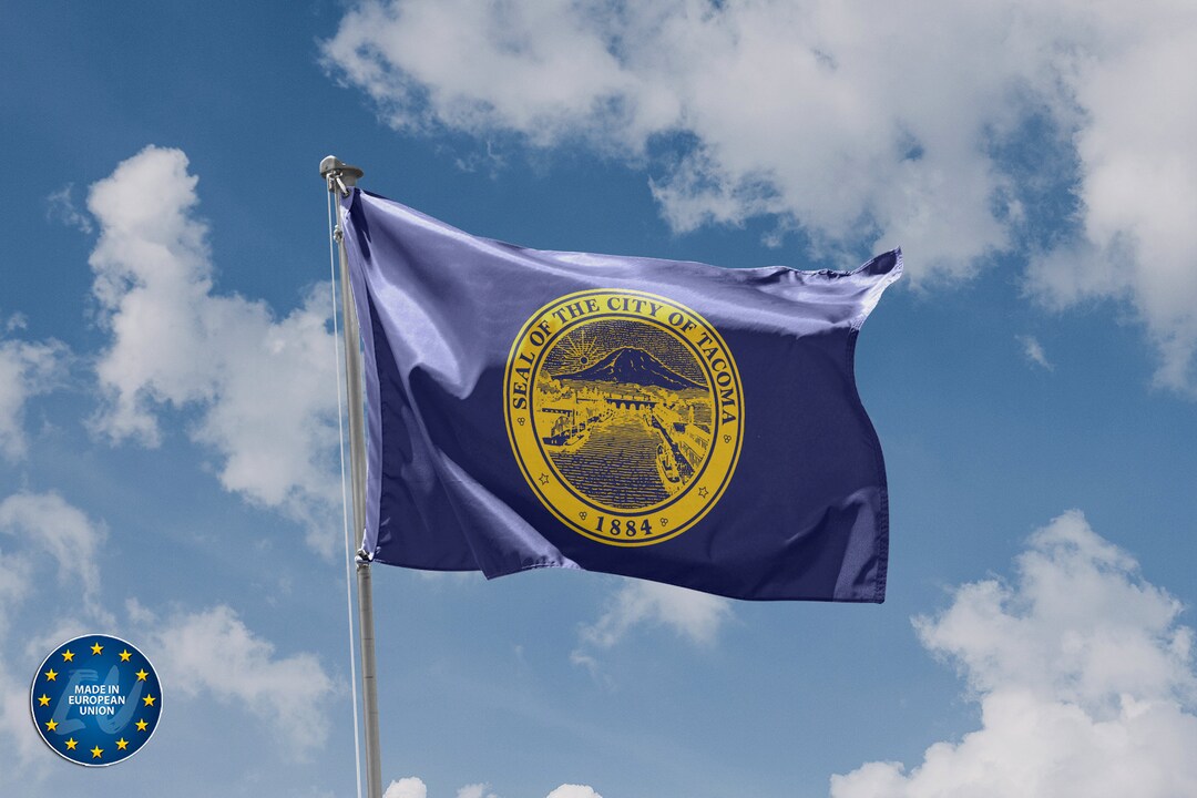 Tacoma Flag, Washington USA | Unique Design Print | Hiqh Quality ...