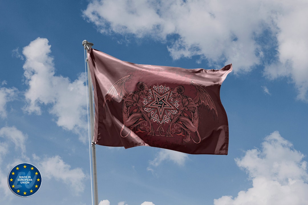 Demonic Pentagram Eye Flag | Unique Design Print | High Quality ...