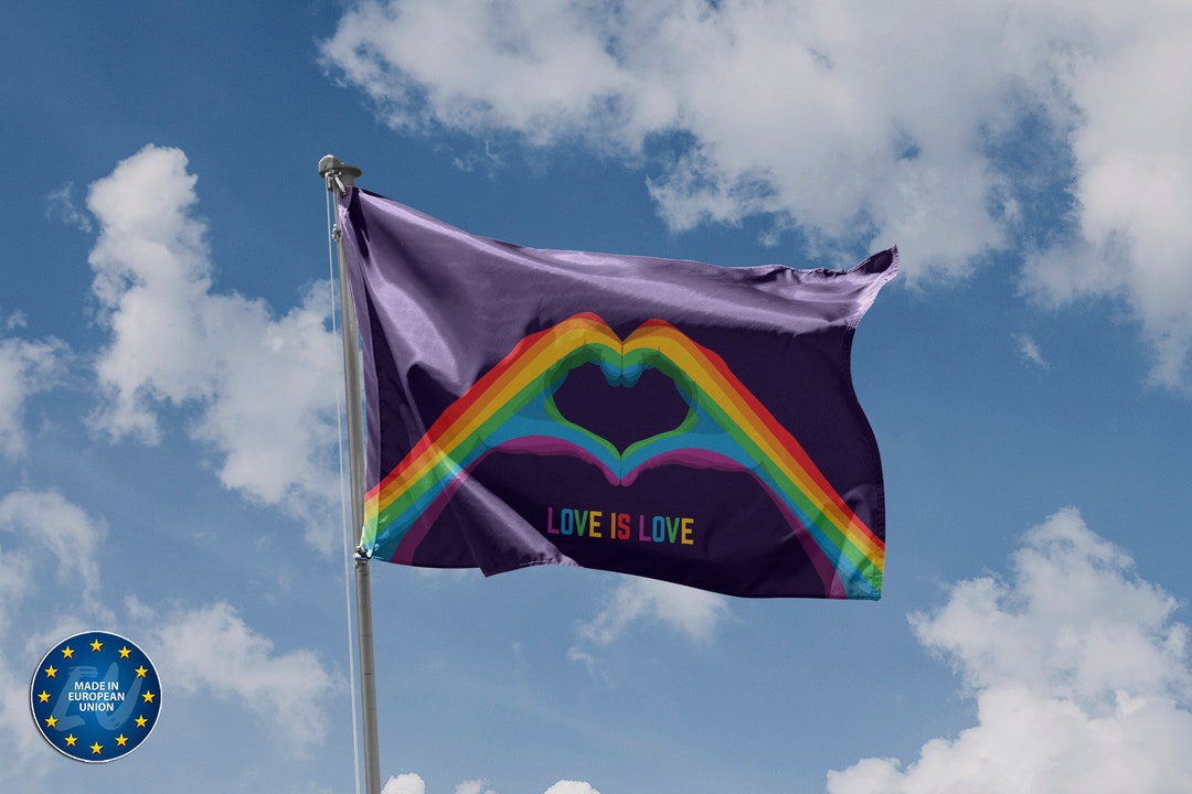 LGBT Pride Love is Love Flag Unique Print, 3x5 Ft / 90x150 Cm Size, EU ...