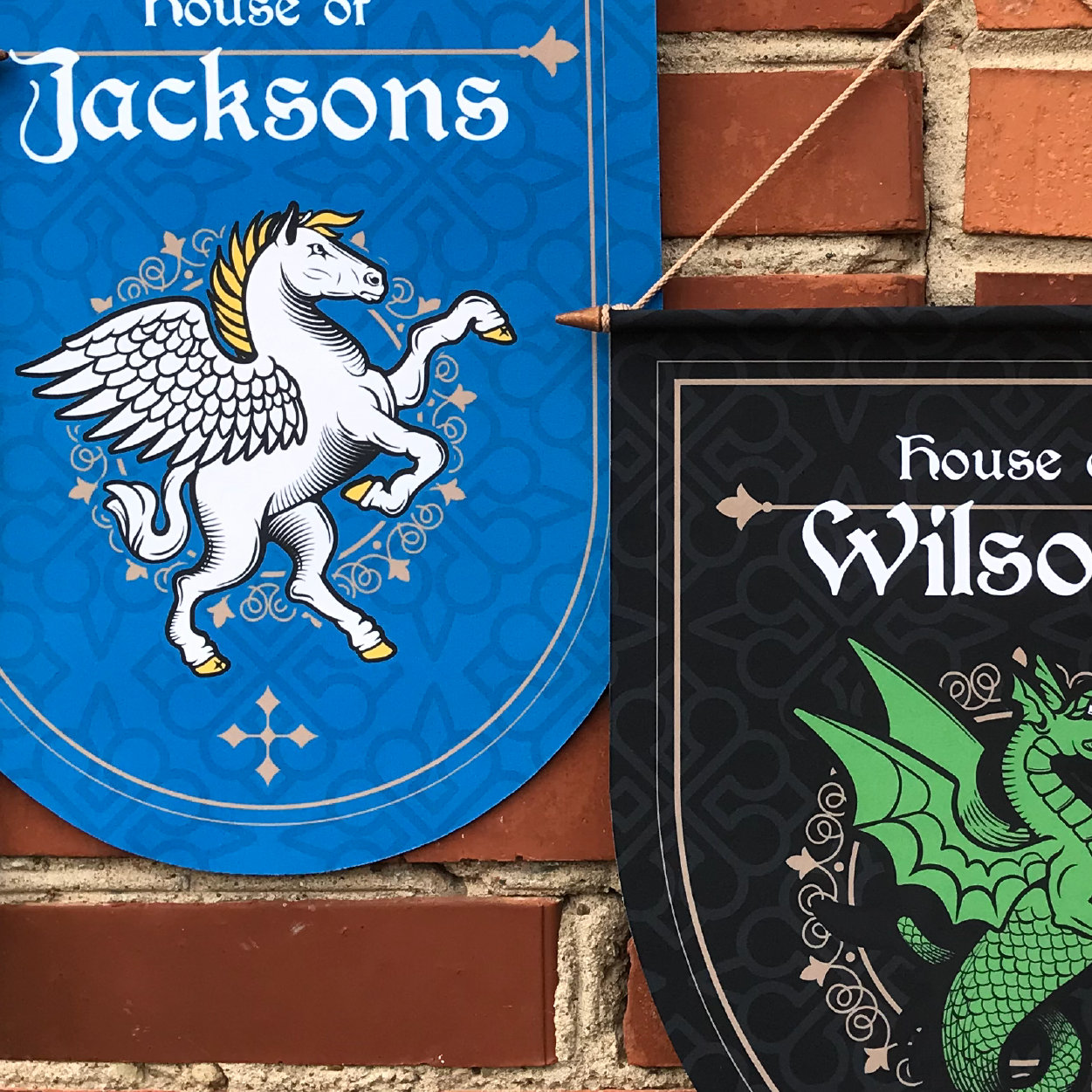 Medieval Style Personalized Family Banner Wall Hanging With Mythical ...