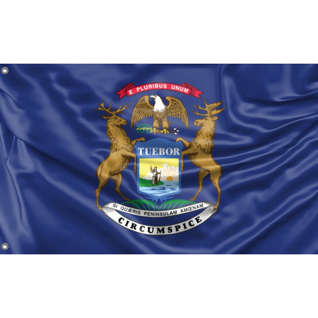State Flag of Michigan, USA, Unique Print, 3x5 Ft / 90x150 Cm Size, EU ...