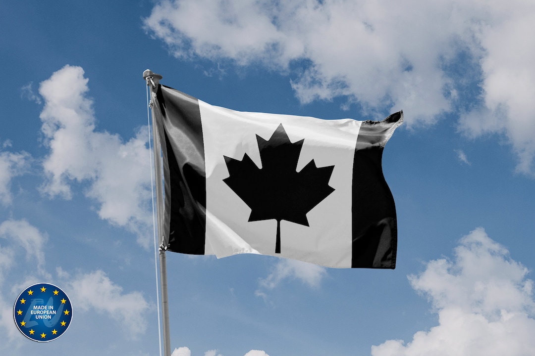Black Canada Flag | Unique Design Print | High Quality Materials | 5 ...