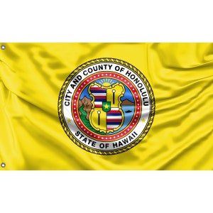 Flag of Honolulu, Hawaii | Unique Design Print | High Quality Materials ...