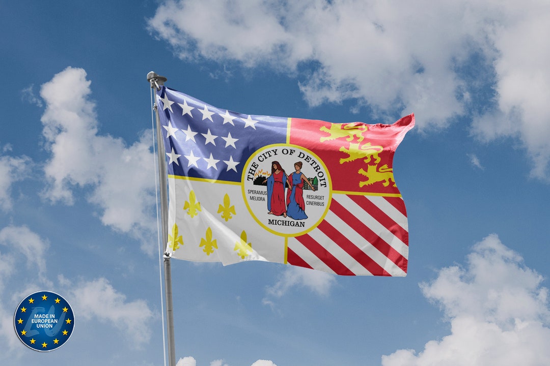 Flag of Detroit, USA | Unique Design Print | High Quality Materials | 5 ...
