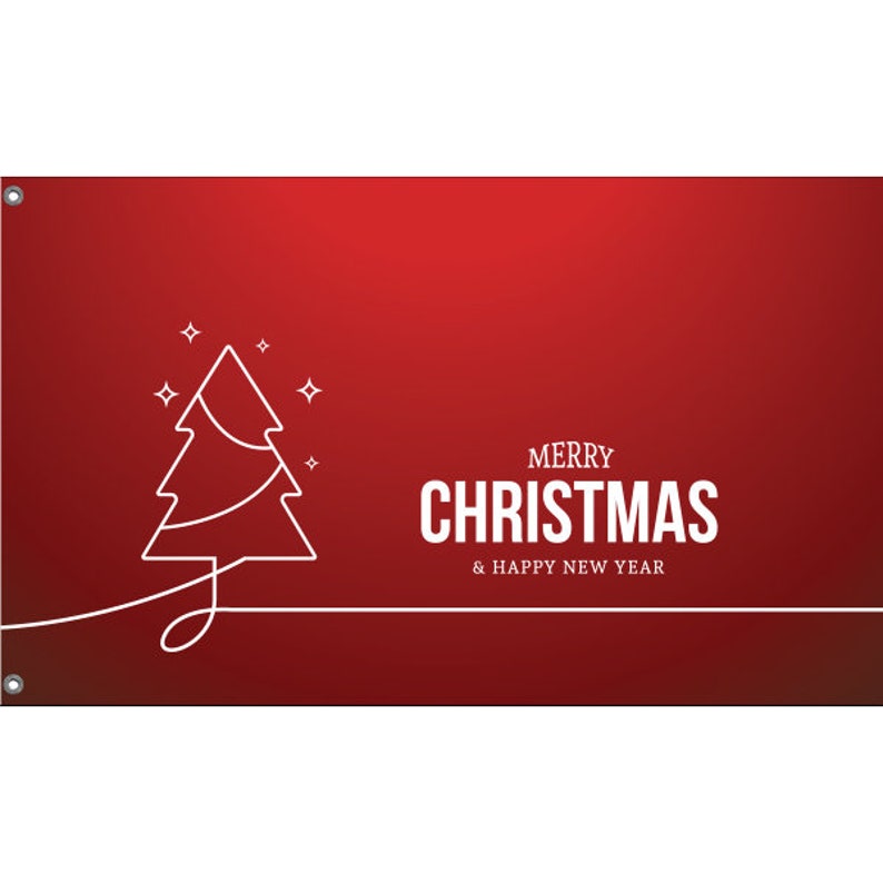 Merry Christmas in Red Background Flag Unique Print 3x5 Ft / - Etsy