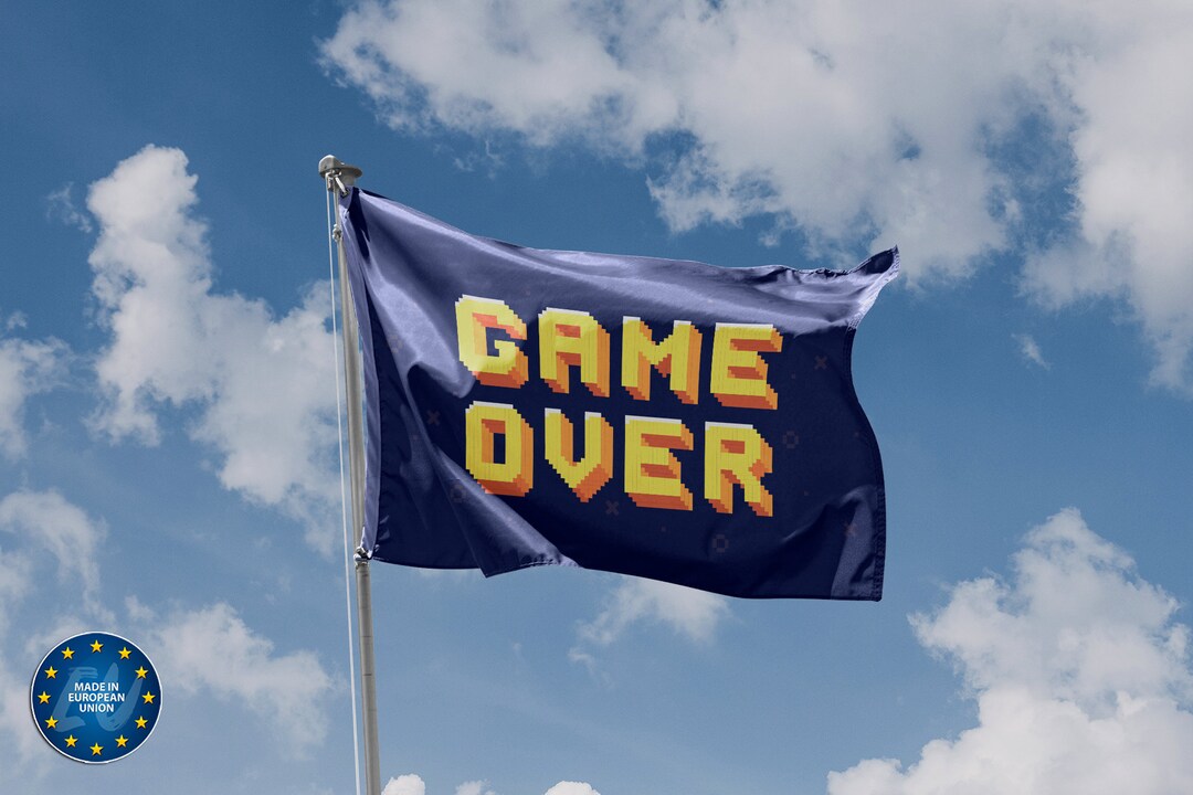 Game Over Flag | Unique Design Print | Hiqh Quality Materials | 5 Sizes ...