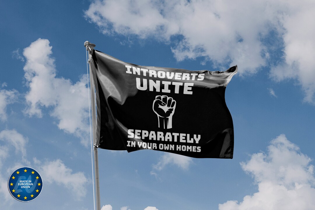 Introverts Unite Flag | Unique Design Print | Hiqh Quality Materials ...