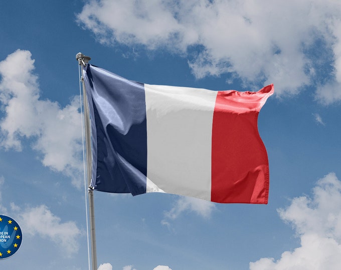 Vintage French Flag Pole Tricolor Red White & Blue Standard - Etsy
