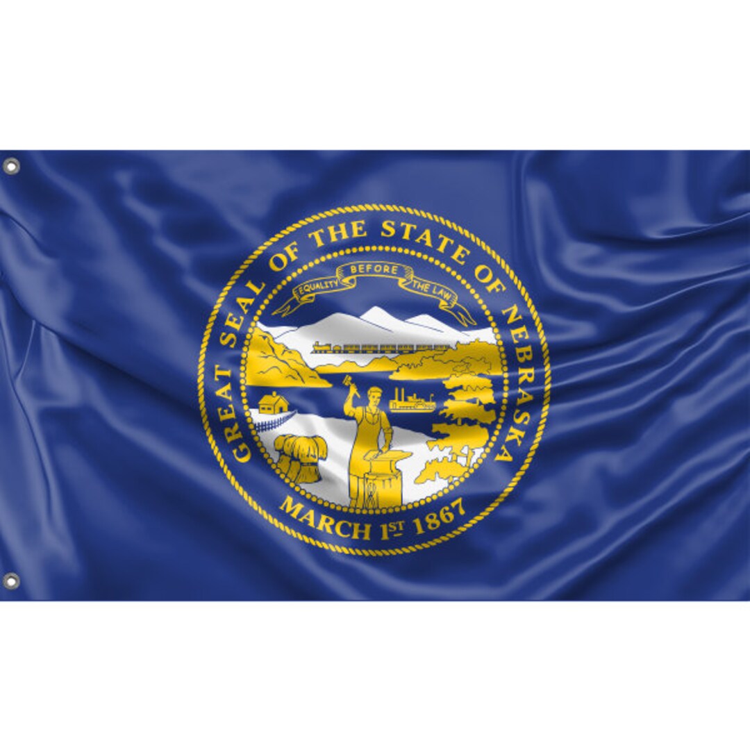 State Flag of Nebraska, USA, Unique Print, 3x5 Ft / 90x150 Cm Size, EU ...