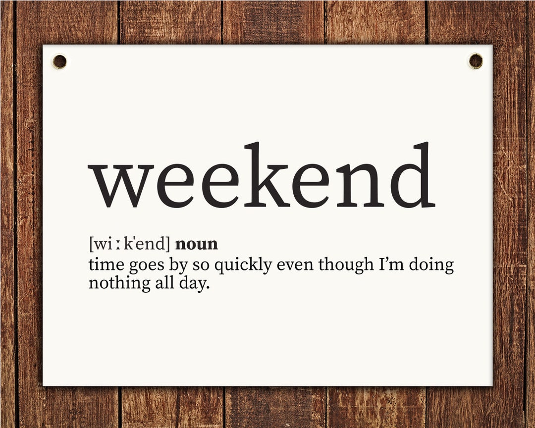 Weekend Definition Vintage Style Textil Banner - Etsy.de