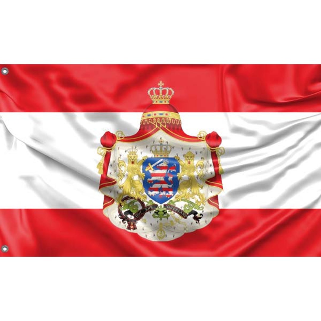 Grand Duchy of Hesse Flag With Crest Unique Design Print Hiqh Quality ...