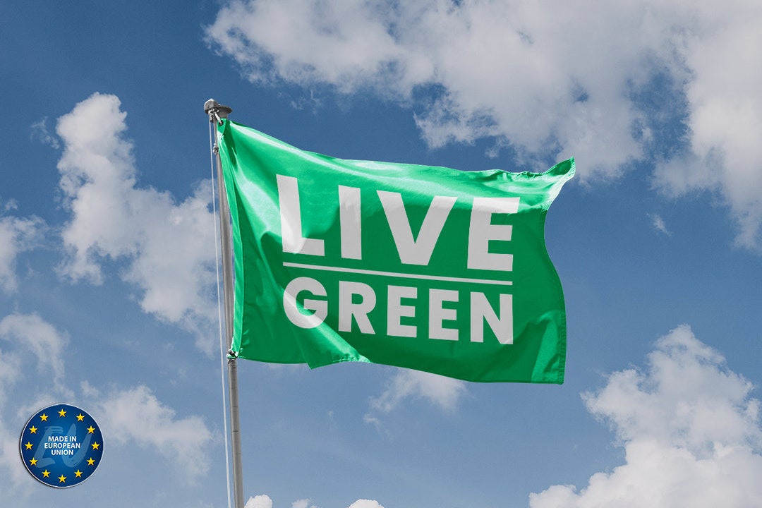 Live Green Flag | Unique Design Print | High Quality Materials | Size ...