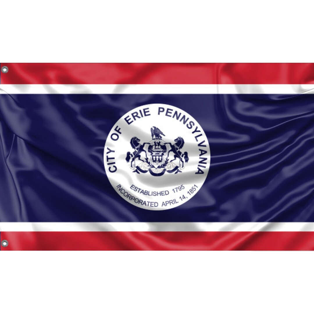 Erie Flag Pennsylvania USA Unique Design Print Hiqh - Etsy