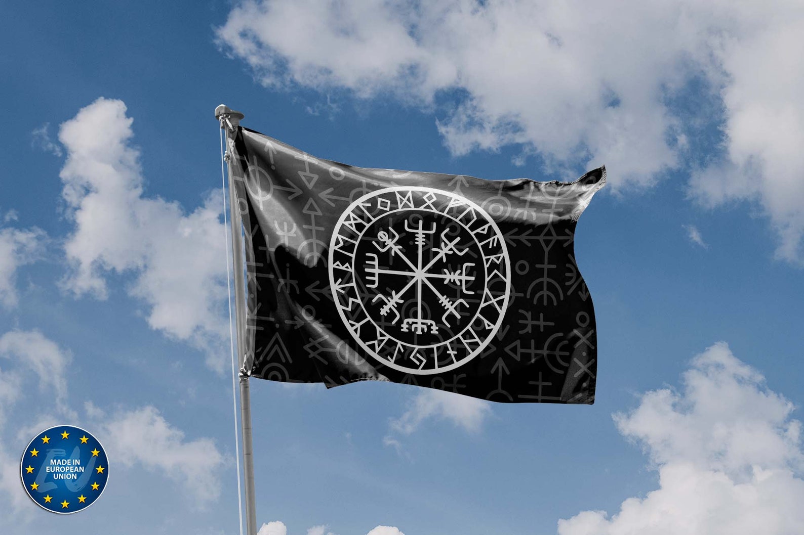 Vikings Valhalla Flag With Symbols | Unique Design Print | High Quality ...