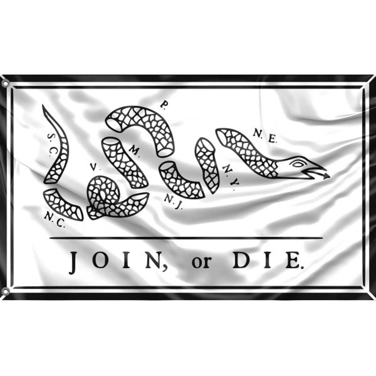 Join or Die Flag (benjamin Franklin) Flag | Unique Design Print | High ...