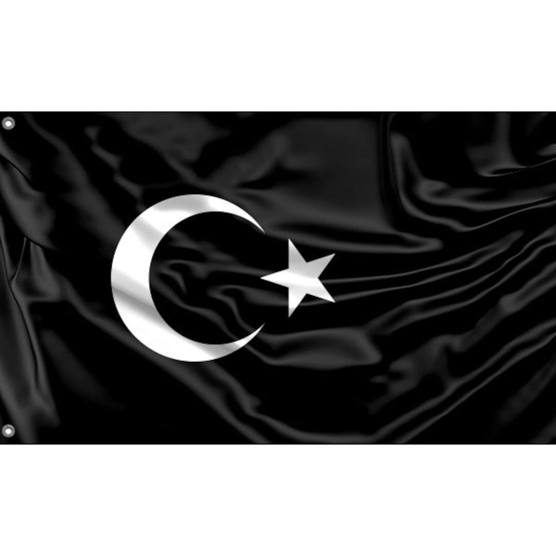 Black Turkey Flag Unique Design Print High Quality Materials 5 Sizes ...