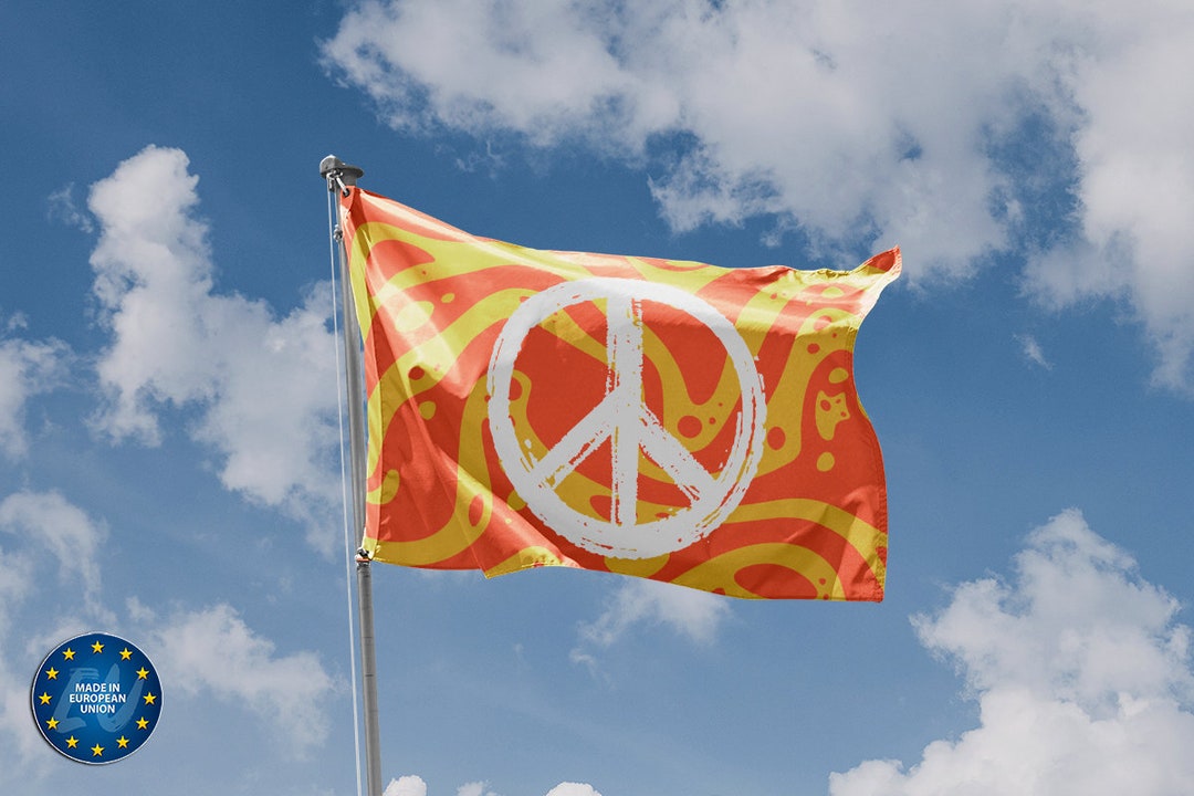 White Color Peace Sign Flag | Unique Design Print 4 | High Quality ...