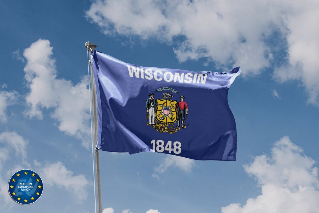 State Flag of Wisconsin, USA, Unique Print, 3x5 Ft / 90x150 Cm Size, EU ...