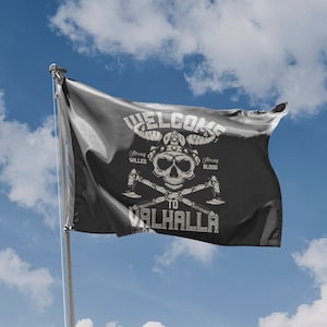 Welcome to Valhalla Viking Flag | Unique Design Print | Hiqh Quality ...