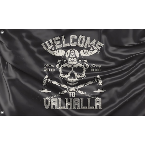 Welcome to Valhalla Viking Flag Unique Design Print Hiqh - Etsy