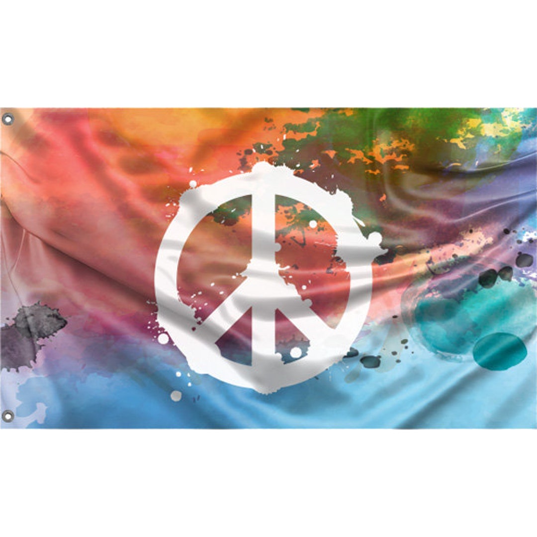 Peace Sign Flag Unique Design Print 4 Hiqh Quality Materials Size 3x5 ...