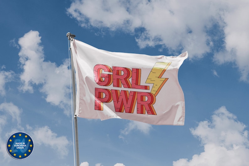 Girl Power Pink Flag Unique Design Print Hiqh Quality - Etsy
