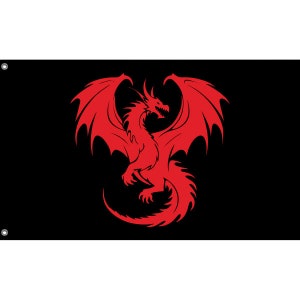 Red Dragon II Flag | Unique Design Print | Hiqh Quality Materials ...