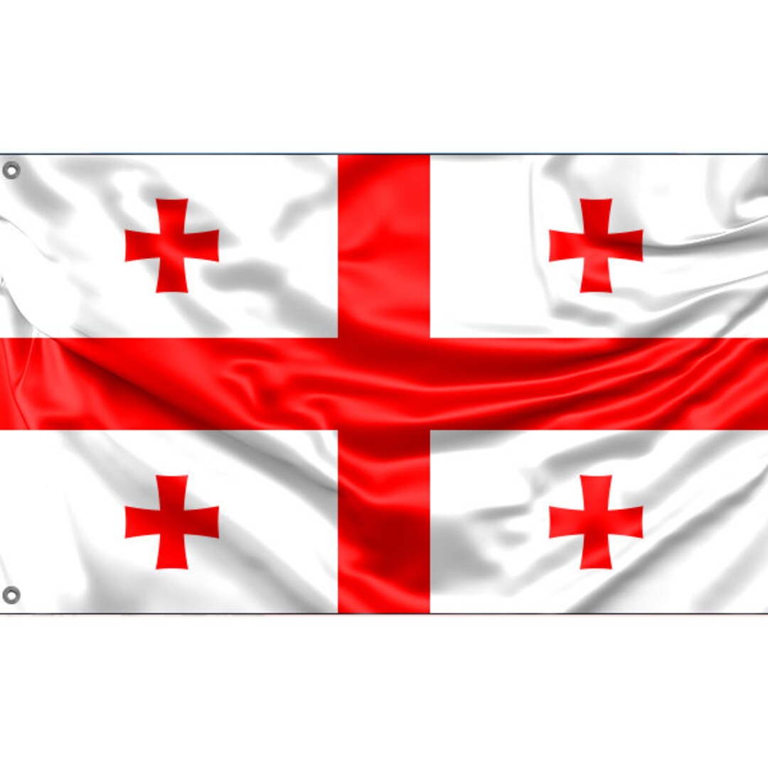 Flag of Georgia Unique Design Print High Quality Materials Size 3x5 Ft ...