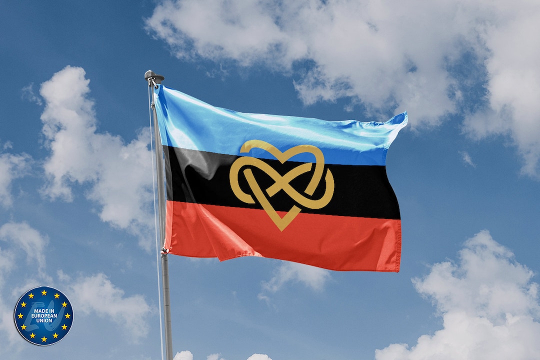 Bandera Poliamor Con Corazón Infinito / Diseño Único Estampado ...