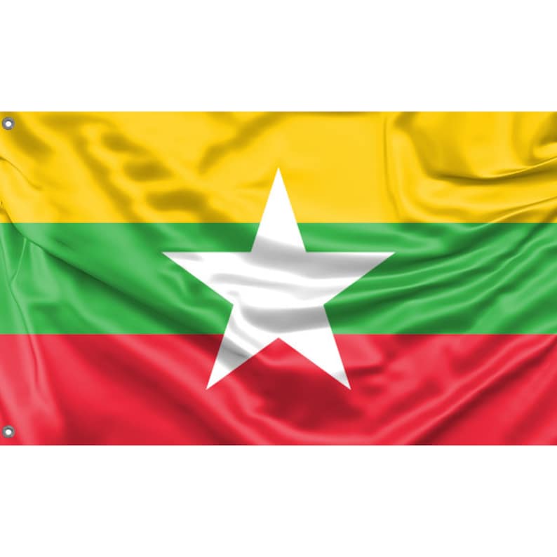 Flag of Myanmar | Unique Design Print | High Quality Materials | Size ...