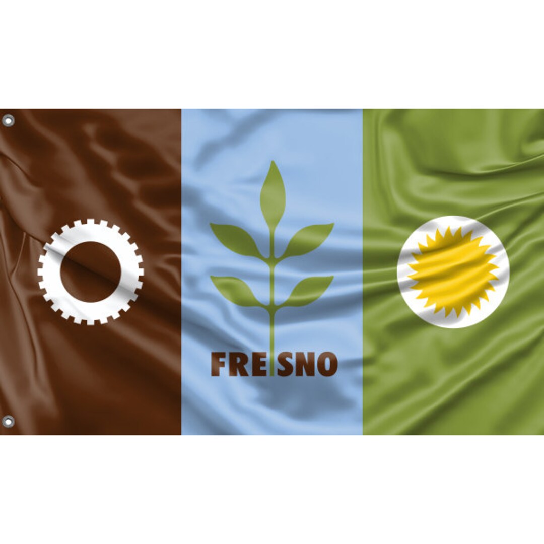 Fresno Flag, California USA Unique Design Print Hiqh Quality Materials ...