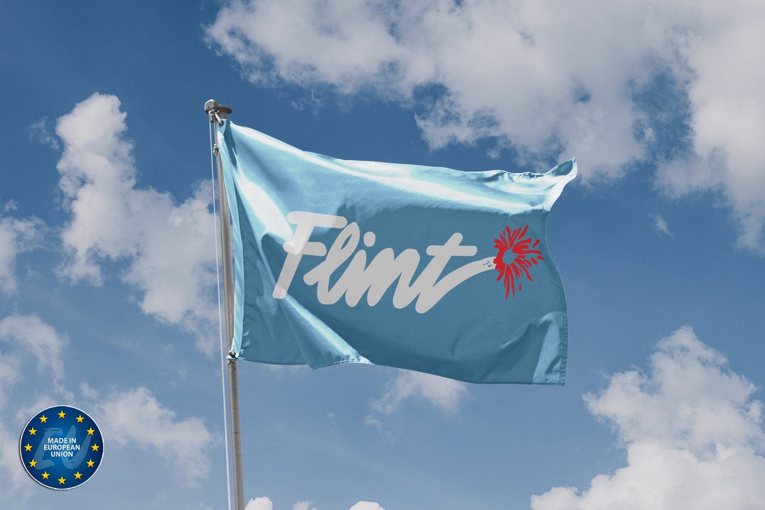 Flint Flag, Michigan USA | Unique Design Print | Hiqh Quality Materials ...