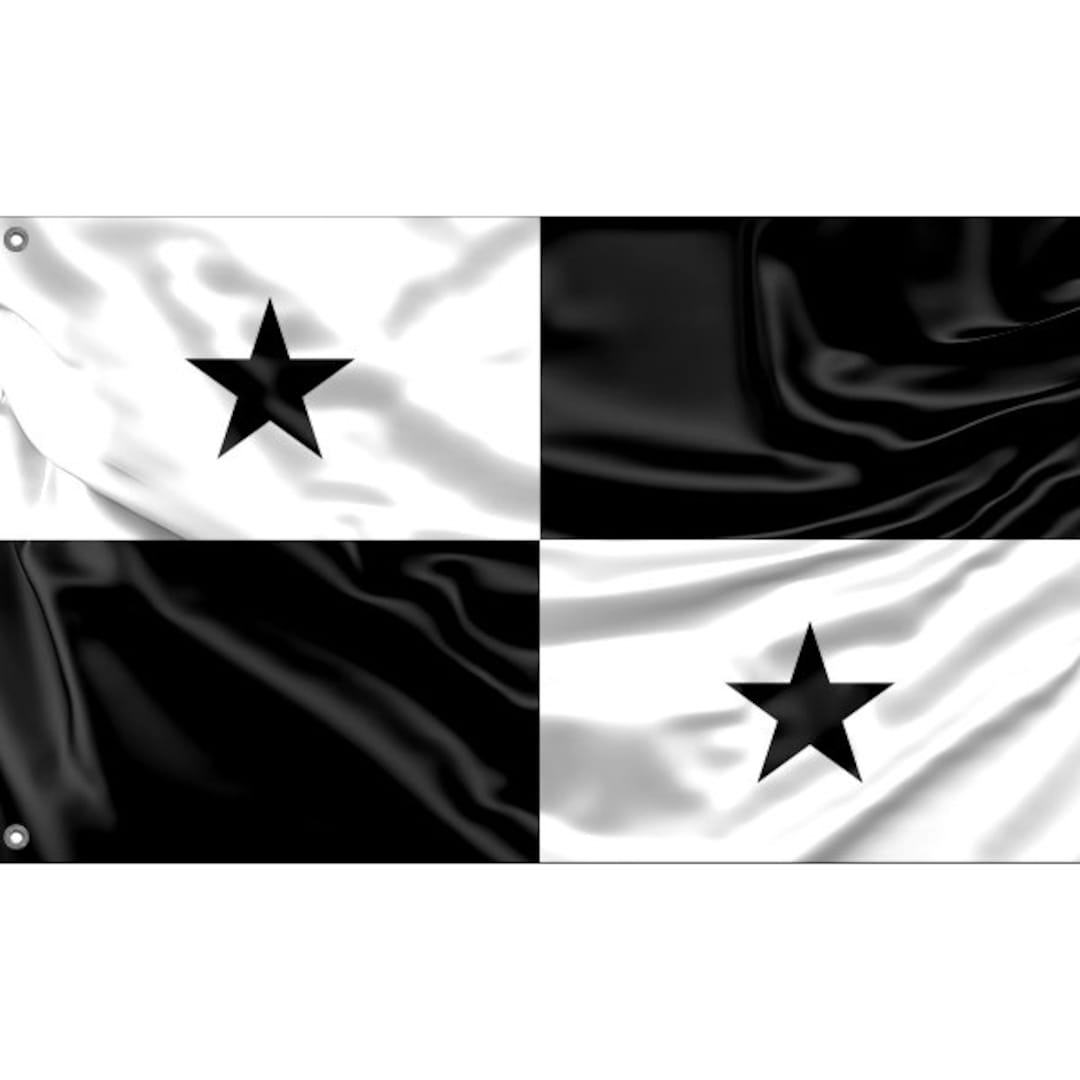 Black Panama Flag Unique Design Print High Quality - Etsy