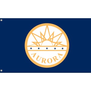 Aurora Flag, Colorado USA | Unique Design Print | Hiqh Quality Materials | 5 Sizes | Made in EU ...