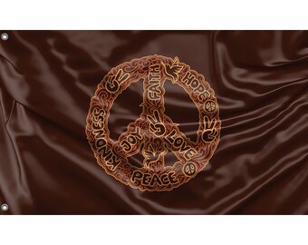 Peace Sign Flag Unique Design Print 3 Hiqh Quality | Etsy