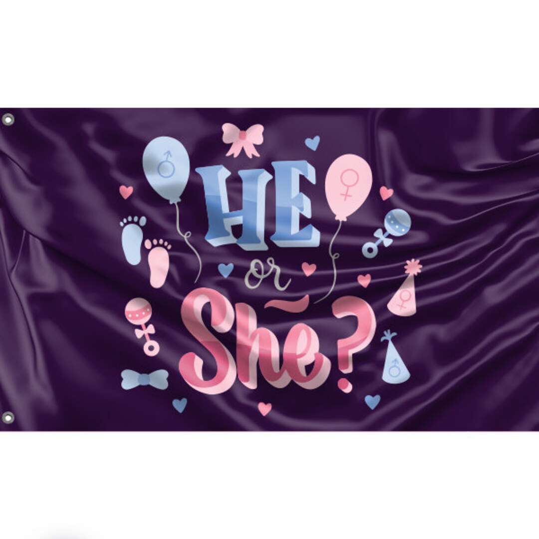 He or She Flag Unique Design Print High Quality Materials - Etsy