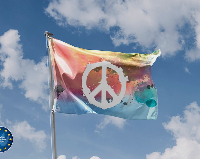 Traditionelle Peace Zeichen Flagge | Einzigartiger Druck | Hochwertige ...