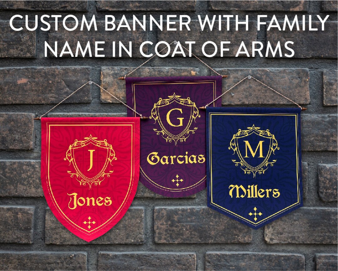 Customizable Personalized Family Banner Wall Hanging With Name Print ...