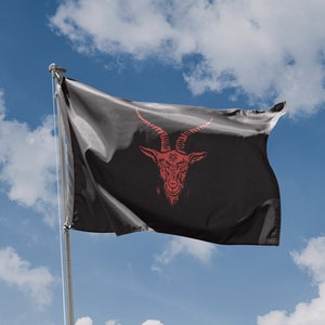 Satanic Goat Head Flag | Unique Design Print | High Quality Materials ...