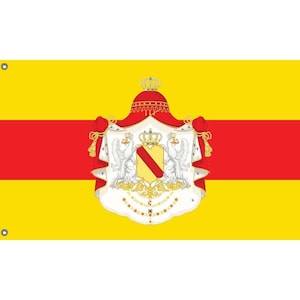 Grand Duchy of Baden Flag With Crest | Unique Design Print | Hiqh ...