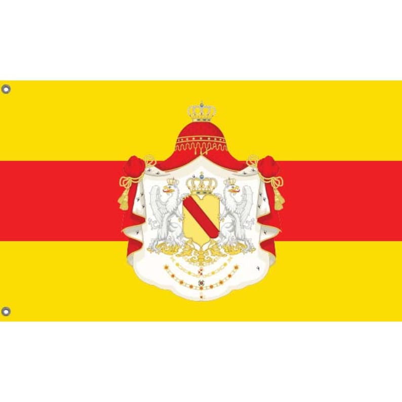 Grand Duchy of Baden Flag With Crest Unique Design Print - Etsy